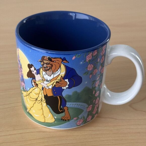 Disney | Dining | True Vtg 9s Disney Beauty The Beast Coffee Tea Mug ...